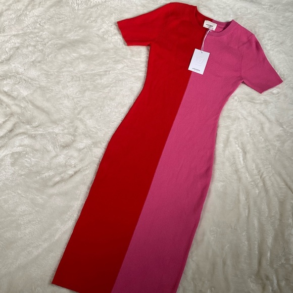 ANDREE BY UNIT | Dresses | Andree By Unit Pink And Red Sweater Dress ...